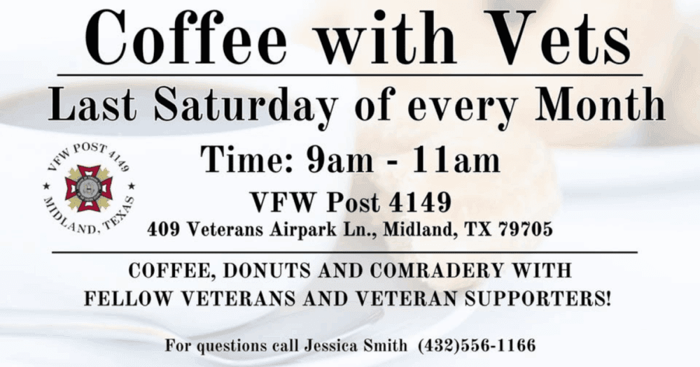 Honor our veterans at Coffee with Vets this Saturday - Permian Press