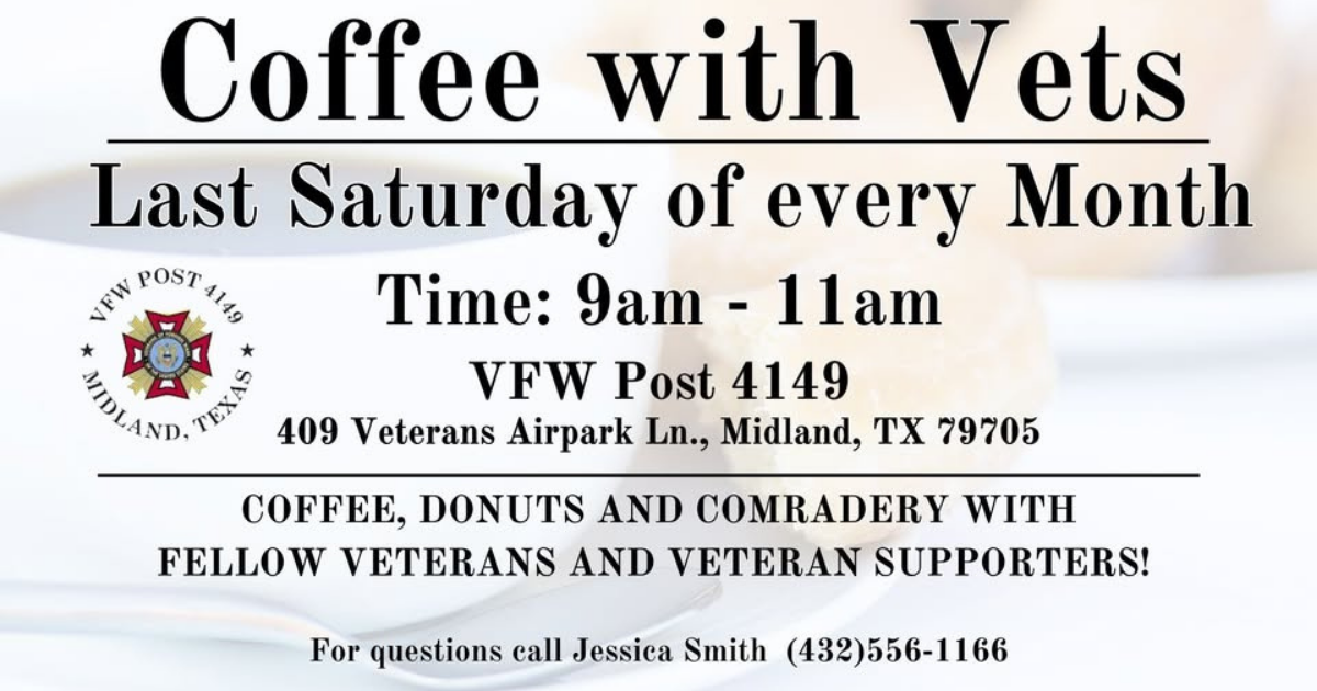 Honor our veterans at Coffee with Vets this Saturday - Permian Press